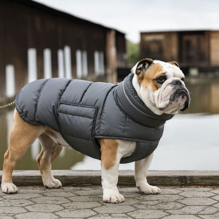 English Bulldog Puffer Vest | Warm Winter Clothes for Bulldogs